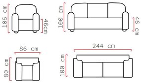 Sedací sestava PANAMA 3+1+1 | rozkládací + úložný prostor | VÝBĚR TKANIN