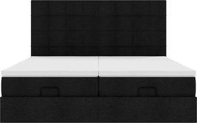 Osmanský rám postele s matrací černý 200x200cm textil 3313701