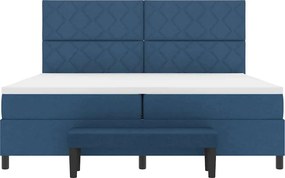 Postel s boxspringem s matrací s čelo Modrá 200 x 200 cm textil 3344176