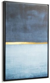 OnaDnes -20% Modro zlatý abstraktní obraz Kave Home Wrigley 90 x 60 cm
