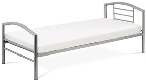 Autronic Postel jednolůžková 90x200 cm, kovová šedý lesk BED-1900 SIL