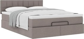Osmanský postel s matrací taupe 140x190 cm textil 3311460