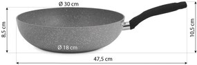 De Gusto Wok pánev STONITE 30 cm s odnímatelnou rukojetí