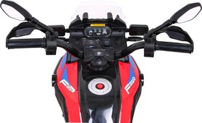 Ramiz Dětská motorka na baterie BMW F850 GS červená + pomocná kolečka + audio LED + pomalý start + EVA