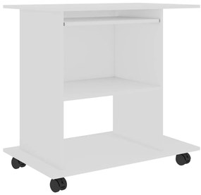 vidaXL Počítačový stůl bílý 80 x 50 x 75 cm dřevotříska