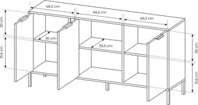LARS a | komoda 153 3D | 153,1 cm | antracit