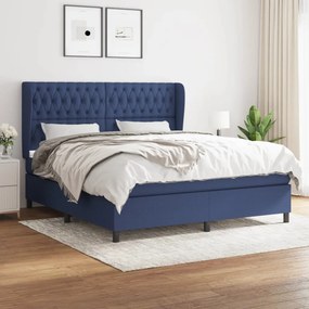 Box spring postel s matrací modrá 180x200 cm textil 3128227
