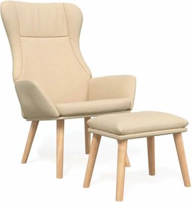 Relaxační křeslo s podnožkou krémové textil 3097884