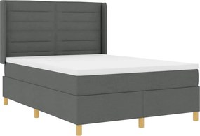 Postel s boxspringem s matrací Tmavě šedá 140 x 200 cm textil 3341771