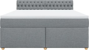 Box spring postel s matrací světle šedá 180 x 200 cm textil 3286766