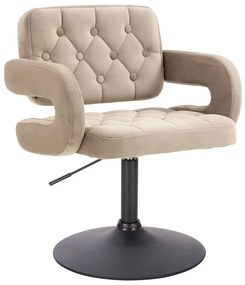 LuxuryForm DESIGN Otočná židle ADRIA VELUR na černém talíři - latte