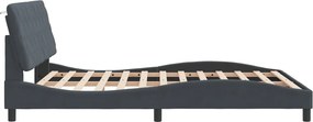 Rám postele s LED bez matrace tmavě šedý 160 x 200 cm samet 3213862