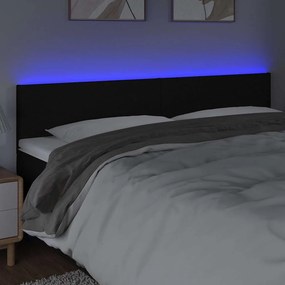 Čelo postele s LED černé 160x5x78/88 cm textil 3121340
