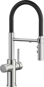 Blanco - Dřezová baterie s filtrační funkcí a flexibilním ramenem, ocel/černá 526706ROZ1