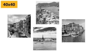 Set obrazů černobílé krajinky Varianta: 4x 40x40
