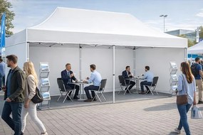TRENDIE Hliníkový nůžkový stan 3x4,5m bílý