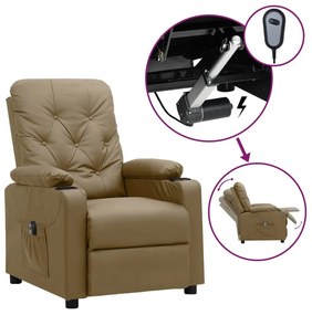 Elektrické polohovací křeslo cappuccino umělá kůže 3098865
