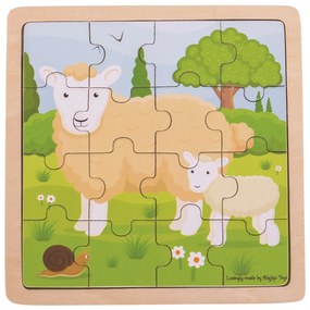 Bigjigs Toys puzzle - Ovečka s jehňátkem