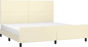 Rám postele s čelem krémový 200x200 cm umělá kůže 3125471