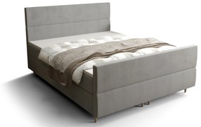 Manželská postel Boxspring 140 cm Flu Plus Comfort (šedá) (s matrací a úložným prostorem). 1055958