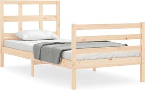 vidaXL Rám postele s čelem 90 x 200 cm masivní dřevo [3194816] Barva: Černá