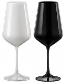 Crystalex Sklenice na víno Sandra - Black & White II. 450 ml, 2 ks