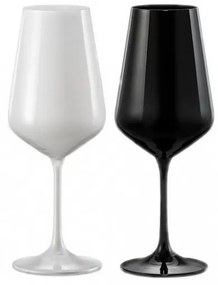 Crystalex - Bohemia Crystal Crystalex sklenice na víno Sandra - Black & White 450 ml, 2 ks