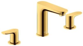 Duravit Wave - Umyvadlová baterie s výpustí Push-Open, 3-otvorová instalace, zlatá WA1060005034