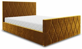 Manželská postel 180 cm Alex (zlatá) (s roštem a úložným prostorem). 1046784