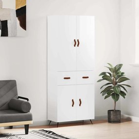 vidaXL Skříň highboard 69,5 x 34 x 180 cm kompozitní dřevo [3198124] Barva: bílá s vysokým leskem