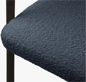 Černé/tmavě modré čalouněné jídelní křeslo s područkami Lea – Micadoni
