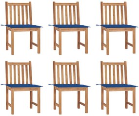 Zahradní židle 6 ks s poduškami masivní teak 3073125