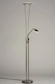 Stojací lampa se čtecí lampičkou a stmívačem Crayne Silver Viante