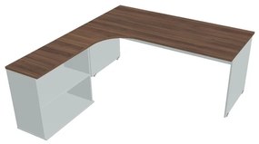 Sestava stolu a skříně pravá 180 cm - Hobis Gate GE 1800 H P Dekor stolové desky: ořech, Dekor lamino podnože: šedá