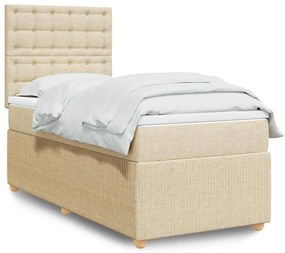 Box spring postel s matrací krémová 100 x 200 cm textil 3291986