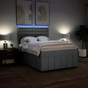 Box spring postel s matrací světle šedá 140 x 190 cm textil 3293977
