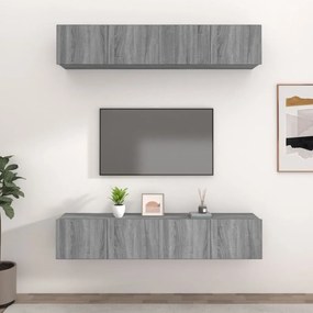 TV skříňky 4 ks šedé sonoma 80 x 30 x 30 cm kompozitní dřevo 3114188