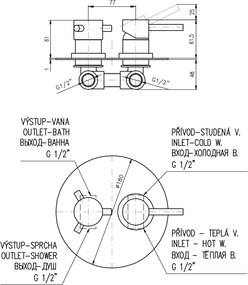 Slezák - RAV Vanová/sprchová baterie 2-cestná s podomítkovým tělesem SEINA - , Metal grey lesk