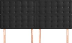 Čelo postele černé 180x5x118/128 cm sametové 3116828