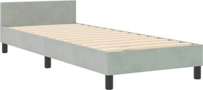 Postel s boxspringem s čelo Světle šedá 80 x 200 cm samet 3344837