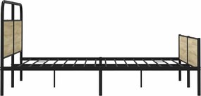 Kovový rám postele bez matrace dub sonoma 193 x 203 cm 3318697