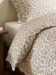 Sinsay - Ložní souprava s leopardím vzorem a volány - béžová