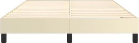 Rám postele s boxspringem krémová 140 x 190 cm umělá kůže 3120696