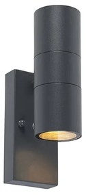 Venkovní nástěnné svítidlo antracitové IP44 se senzorem světlo-tma - Duo