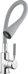 Invena Pogo, vysoká dřezová baterie 2-funkční, šedá-chromová, INV-BZ-80-L05-L