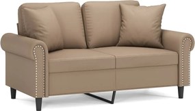 2místná pohovka s polštáři cappuccino 120 cm umělá kůže 3200929