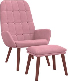 Relaxační křeslo s podnožkou růžové samet 3315142
