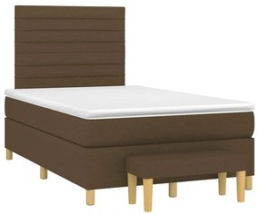 Box spring postel s matrací tmavě hnědá 120x190 cm textil 3270414