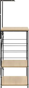 Skříňka na mikrovlnku černá a dub 60 x 39,6 x 123 cm kompozit 288239