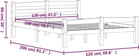 Rám postele bez matrace Bílý masiv borovice 120x200 cm 322070